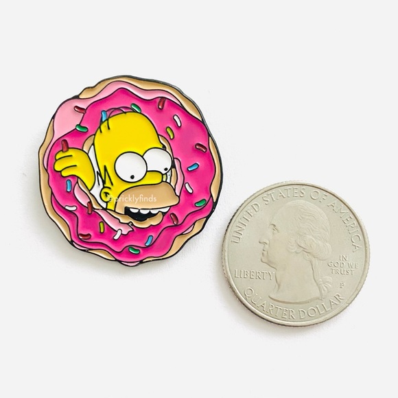 pricklyfinds | Jewelry | 84 The Simpsons Homers Pink Donut Enamel Pin ...
